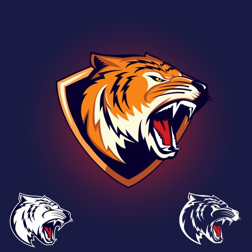 Tiger warrior mascot logo design Royalty Free Vector Image