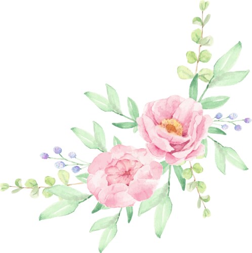 Watercolor Floral Bouquet – Royalty-Free Vector | VectorStock