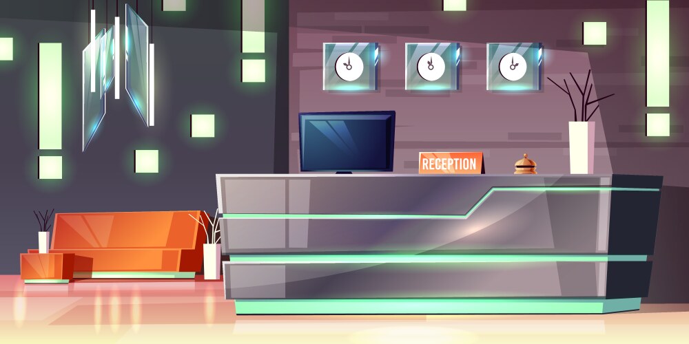 Scenes inside a hotel lobby Royalty Free Vector Image