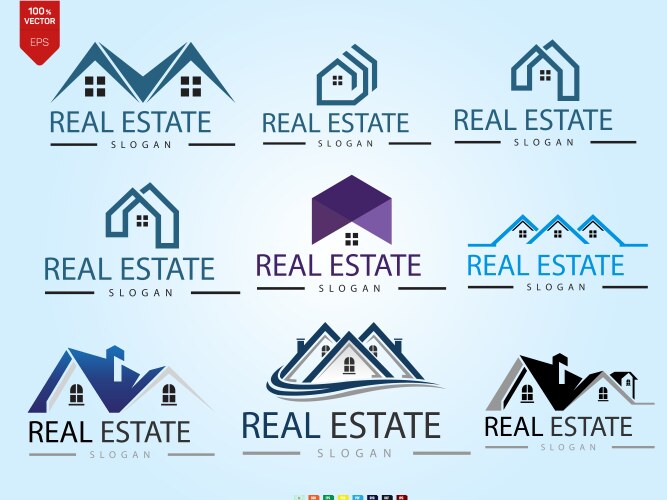 Construction and real estate logo Royalty Free Vector Image