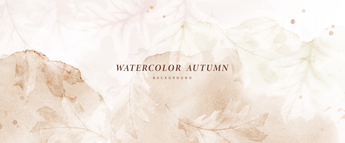Watercolor abstract autumn background with maple Vector Image