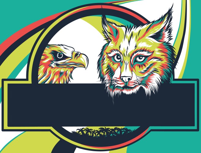 Lynx abstract neon multicolored portrait Vector Image
