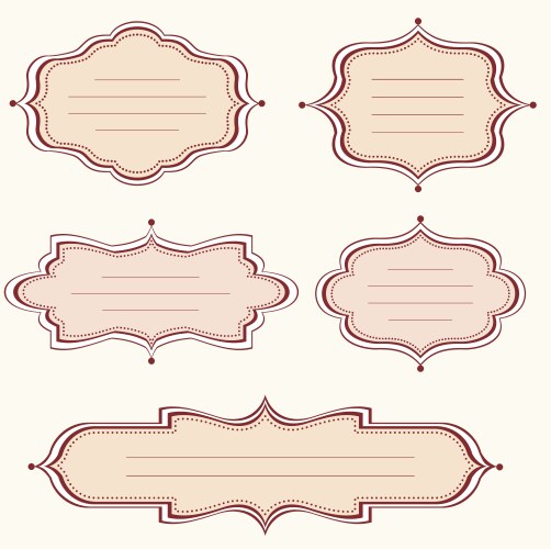 Various doodle labels graphic Royalty Free Vector Image