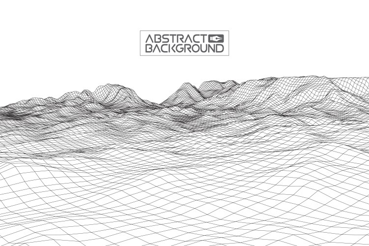 Abstract 3d wire-frame landscape blueprint style Vector Image
