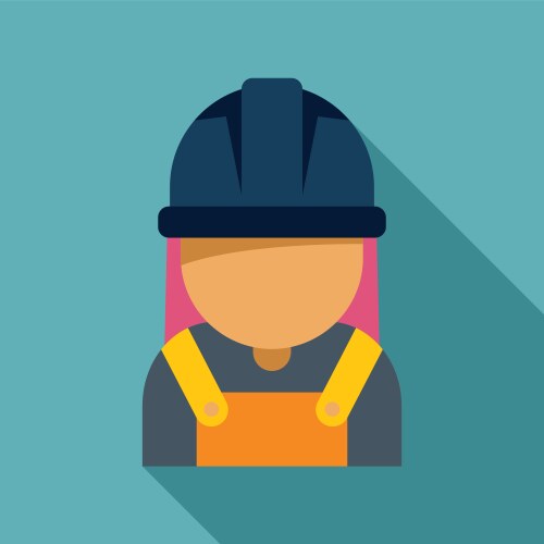 Female construction worker wearing hard hat Vector Image