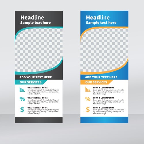 Roll up banner stand template Royalty Free Vector Image