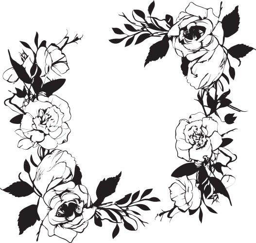 Enchanted rose border iconic design stylish Vector Image