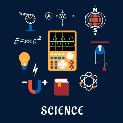 Physics science flat design Royalty Free Vector Image