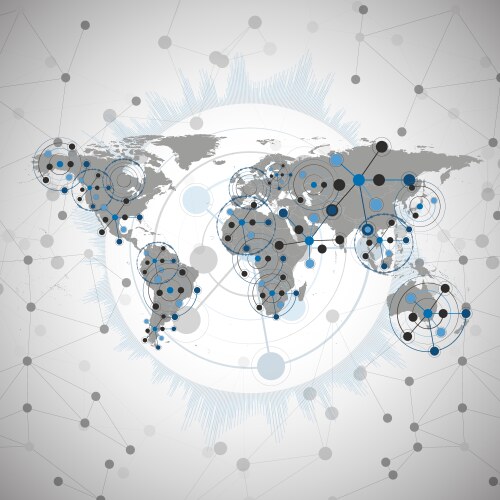 World map infographic design for communication Vector Image