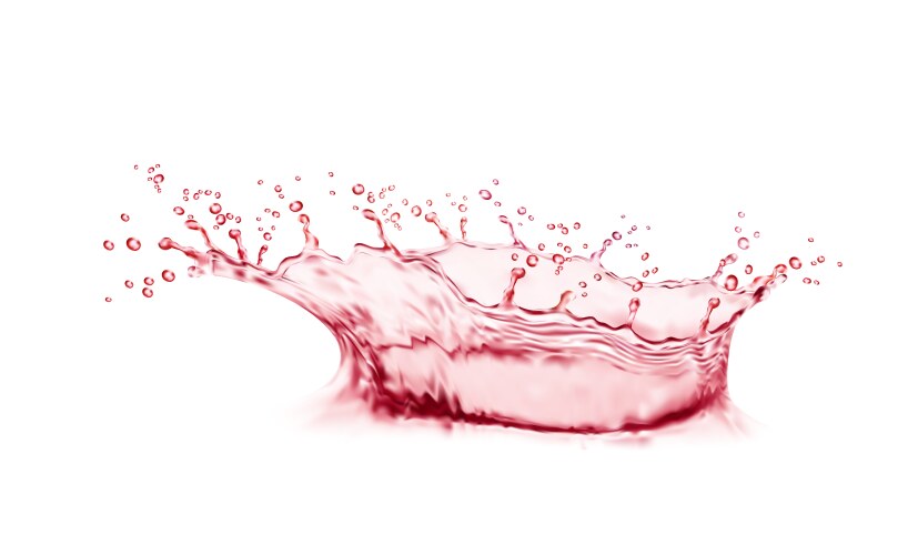Realistic pink water swirl splash drops splatter Vector Image