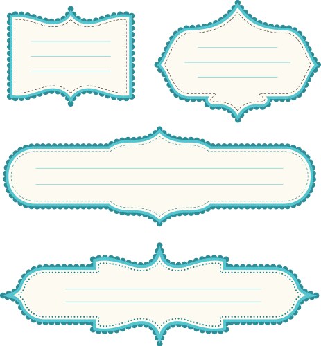 Various doodle labels graphic Royalty Free Vector Image