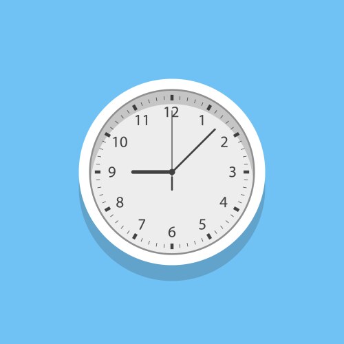 Wall clock show time Royalty Free Vector Image