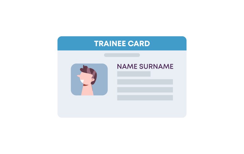 Trainee id card template identification Royalty Free Vector