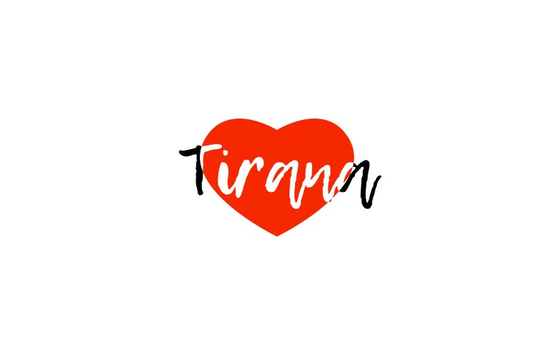 Albania: Tirana - Red Heart Logo Royalty Free Vector Image