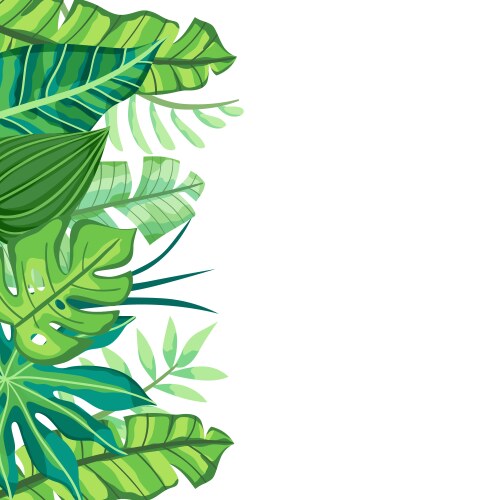 Tropical leaves in a corner Royalty Free Vector Image