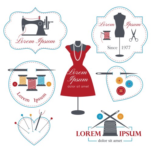 Set of tailoring labels badges and emblems Vector Image