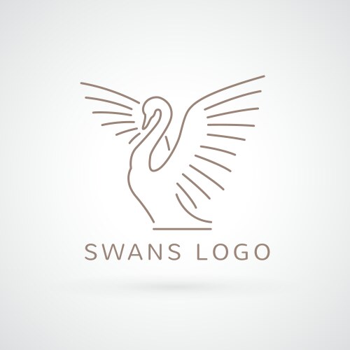 Swan logo sign emblem-13 Royalty Free Vector Image