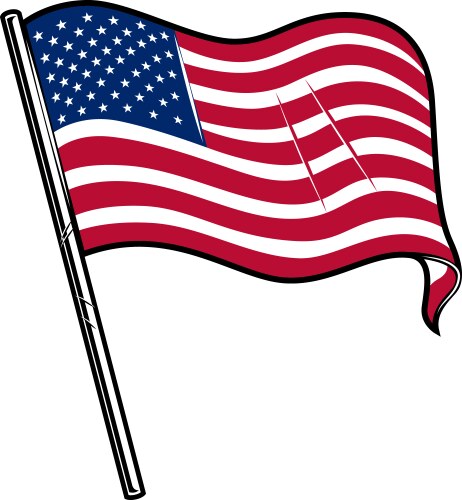 Waving american flag logo design Royalty Free Vector Image
