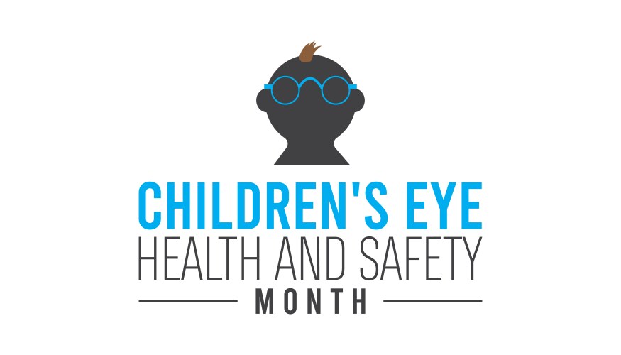 Childrens eye health and safety month Royalty Free Vector