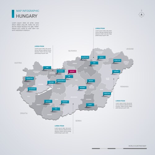 Two versions of an hungary folded map one Vector Image