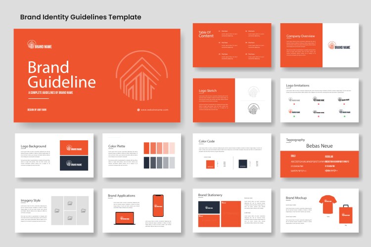 Brand guidelines presentation template Royalty Free Vector