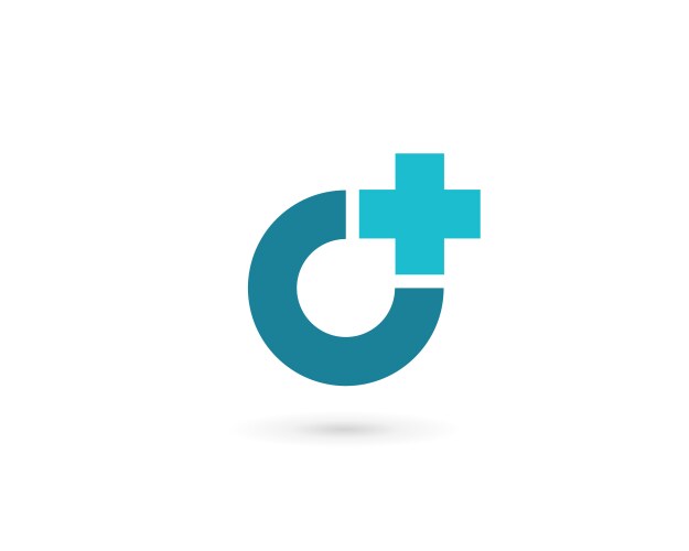 Letter q cross plus medical logo icon design Vector Image