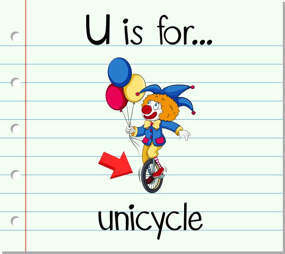 Flashcard letter u is for up Royalty Free Vector Image