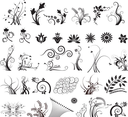 Collection of design elements for wedding Vector Image