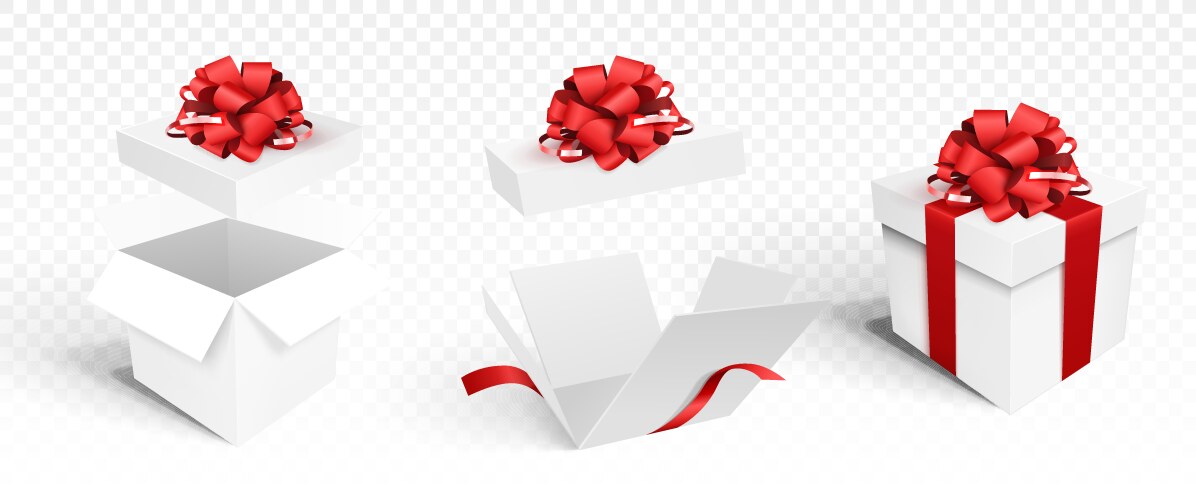 Gift boxes isolated on white Royalty Free Vector Image