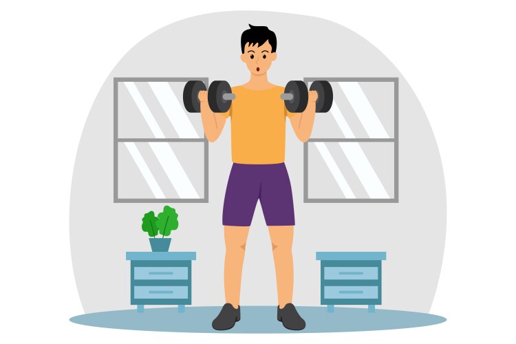 Healthy activity flat design Royalty Free Vector Image