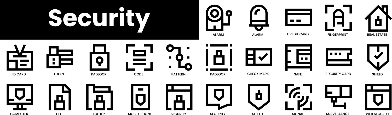 Cyber security icon thin light regular and bold Vector Image