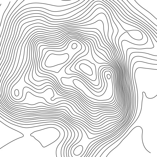 Topographic map sketch hand drawn landscape Vector Image