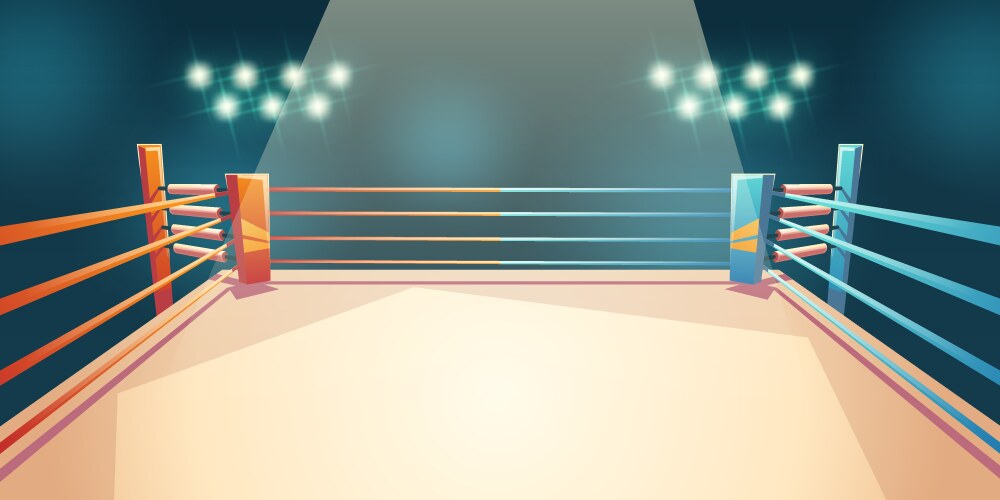 Boxing match in ring Royalty Free Vector Image