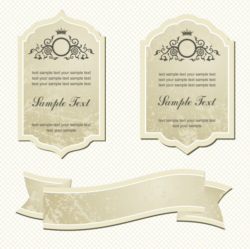 Various doodle labels graphic Royalty Free Vector Image