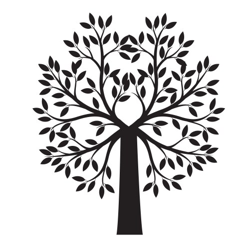 Clip Art Black Silhouette Tree Leaves Outline - Infoupdate.org