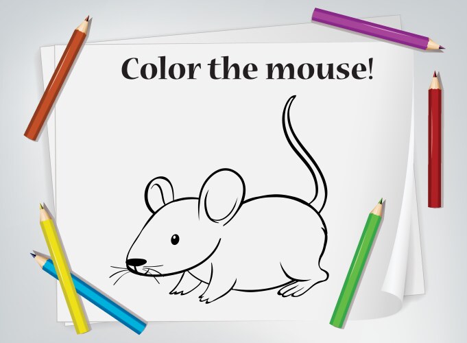 Cartoon mouse flashcard for children Royalty Free Vector