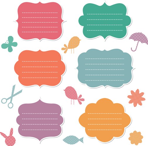 Cute animal stickers set Royalty Free Vector Image