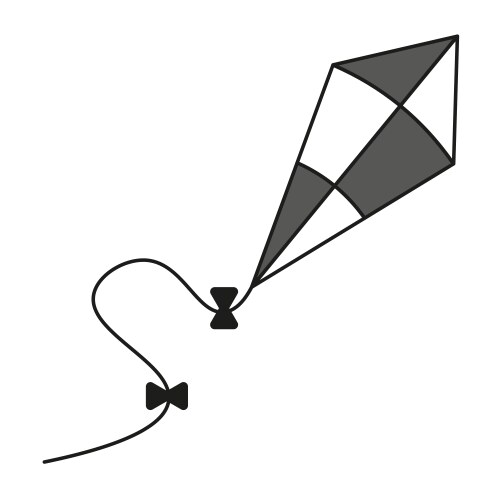 Kite Black and White Vector Images (over 8,900)