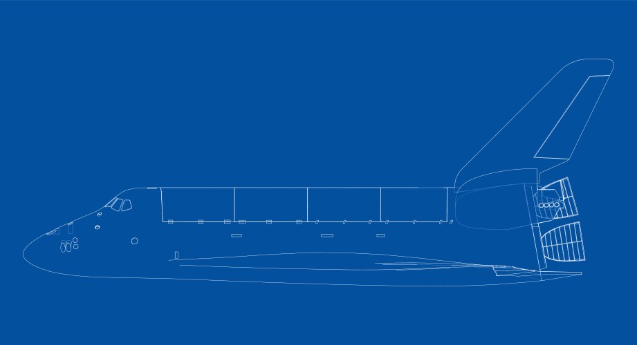 Space shuttle rendering of 3d Royalty Free Vector Image