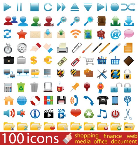 Set of blue navigation web icons Royalty Free Vector Image