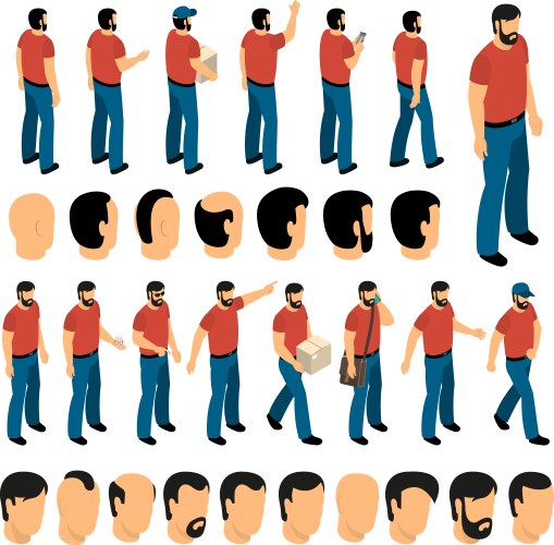 Business man set Royalty Free Vector Image - VectorStock