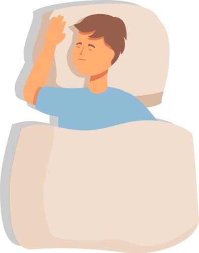 Top view boy resting icon cartoon sleeping Vector Image