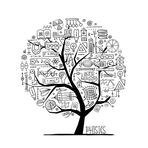 Art tree with math symbols for your design Vector Image