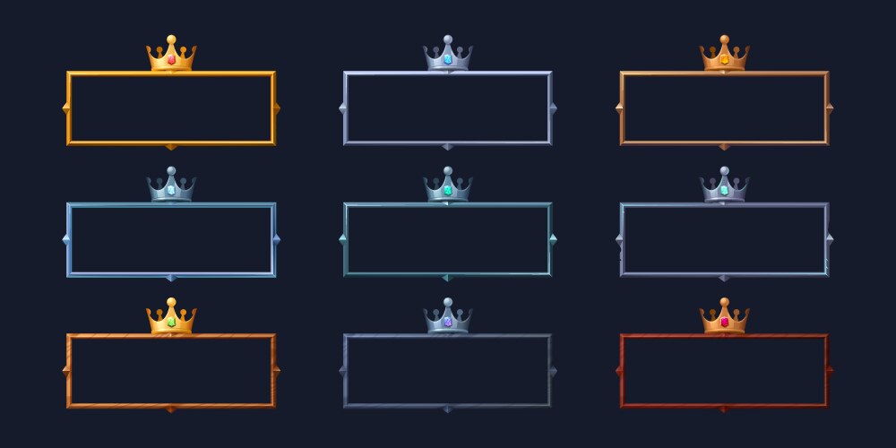 Gold circle avatar badge icon for ui game design Vector Image