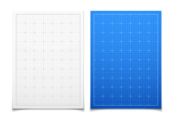 Blue square grid blueprint Royalty Free Vector Image