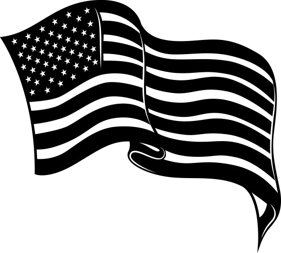 Monochrome american flag template Royalty Free Vector Image