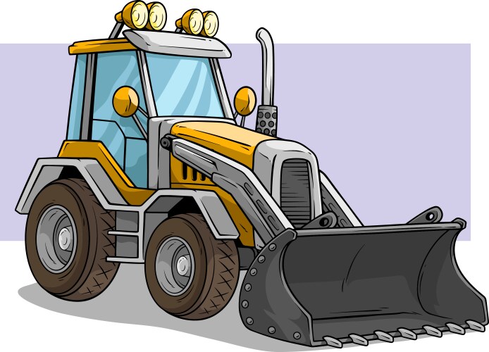 Front end loader bulldozer construct machines Vector Image