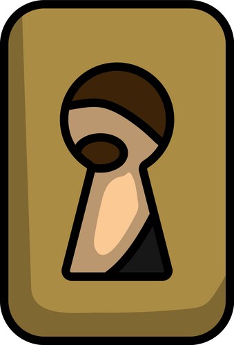 Criminal peeping through keyhole icon Royalty Free Vector