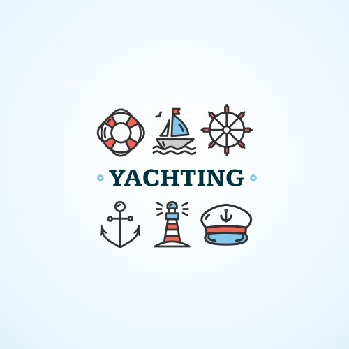 Collection of nautical elements in a circle shape Vector Image