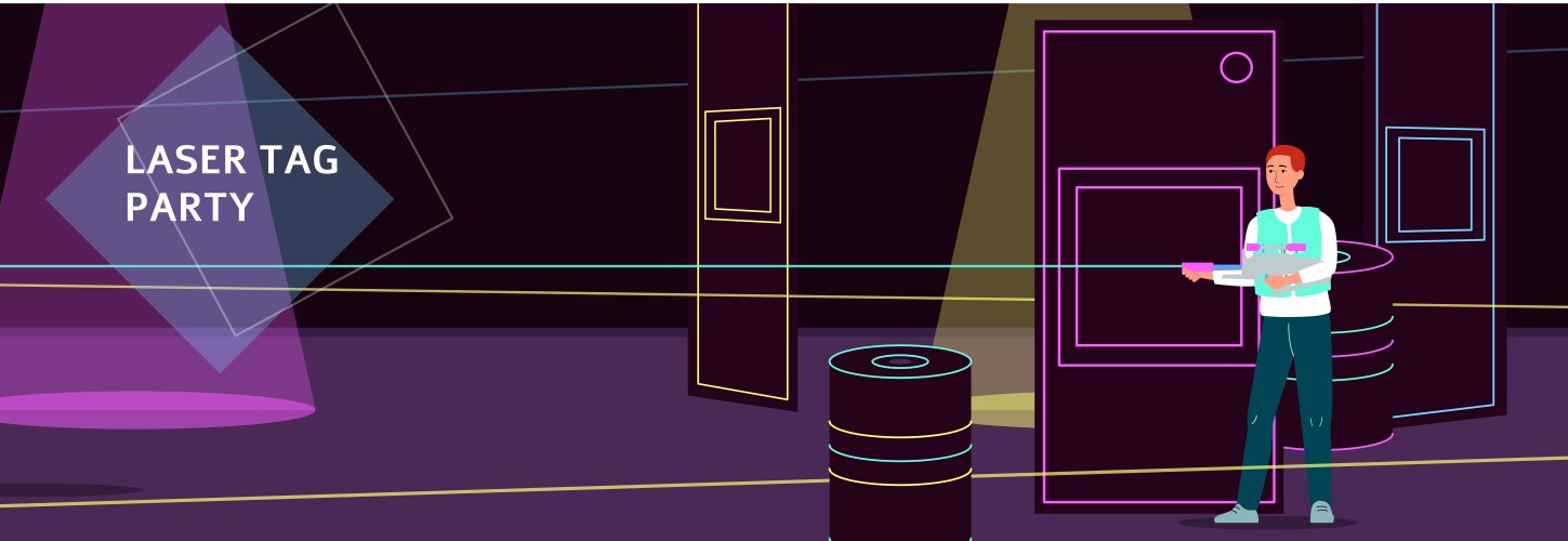 Laser tag player man with gun Royalty Free Vector Image